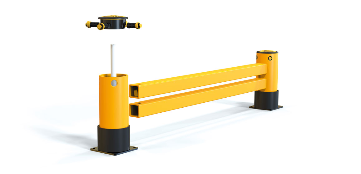 eFlex™ Double RackEnd Barrier | A-SAFE Racking Protection