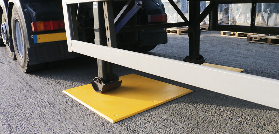Service yard HGV safety plates protect floors | A-SAFE