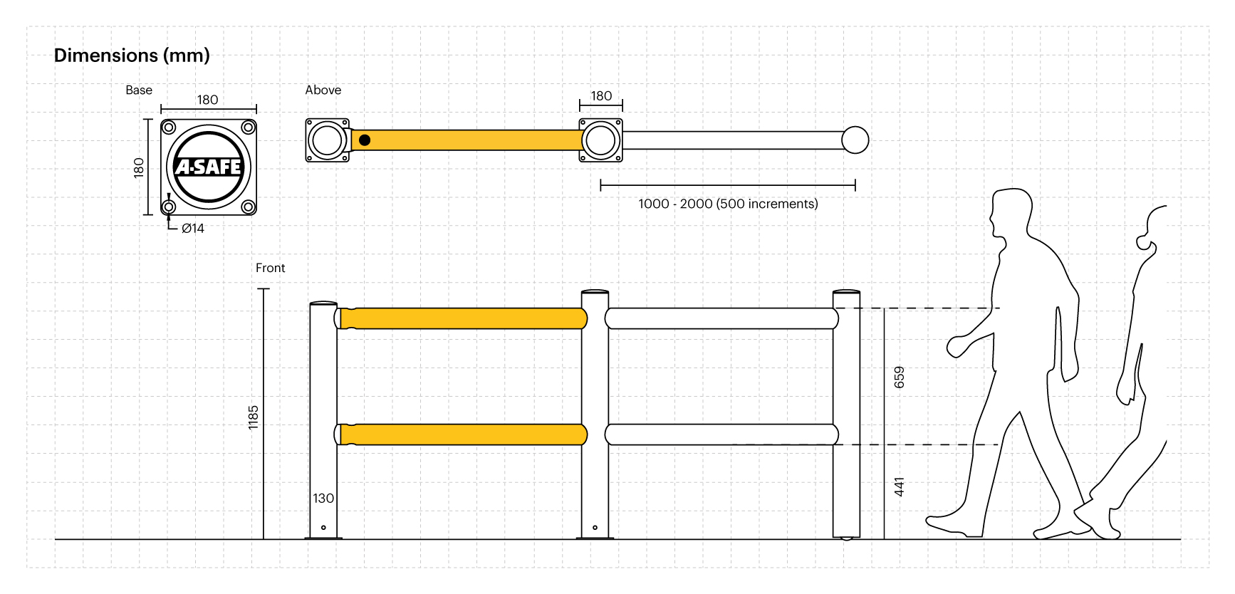 Pedestrian Sliding Safety Gate for Walkway Crossings | A-SAFE