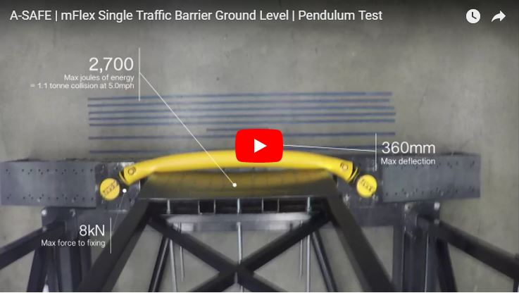 Flexible Polymer Safety Barrier Pendulum Testing | A-SAFE