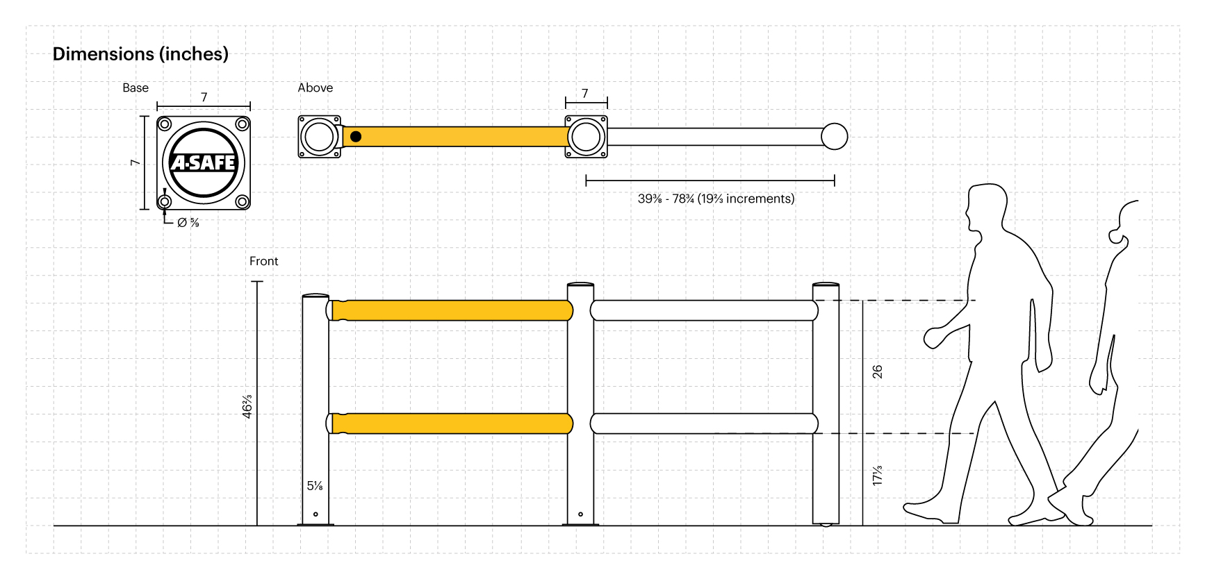 Pedestrian Sliding Safety Gate for Walkway Crossings | A-SAFE