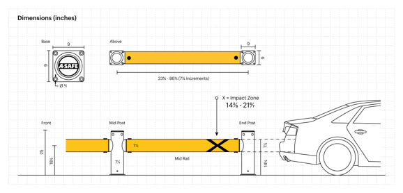 iFlex™ Single Car Park Guardrails | A-SAFE Car Park Solutions