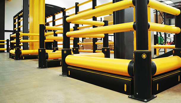 Kerb barriers protect against fork impact damage | A-SAFE